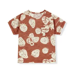 MILKBARN Slub Cotton Pocket Tee - Strawberry Silhouette